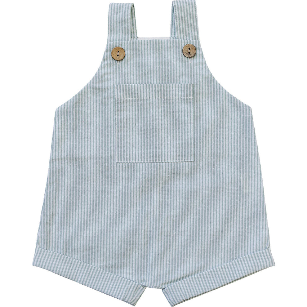Green Stripe Short Linen Overalls – Harlee Jane